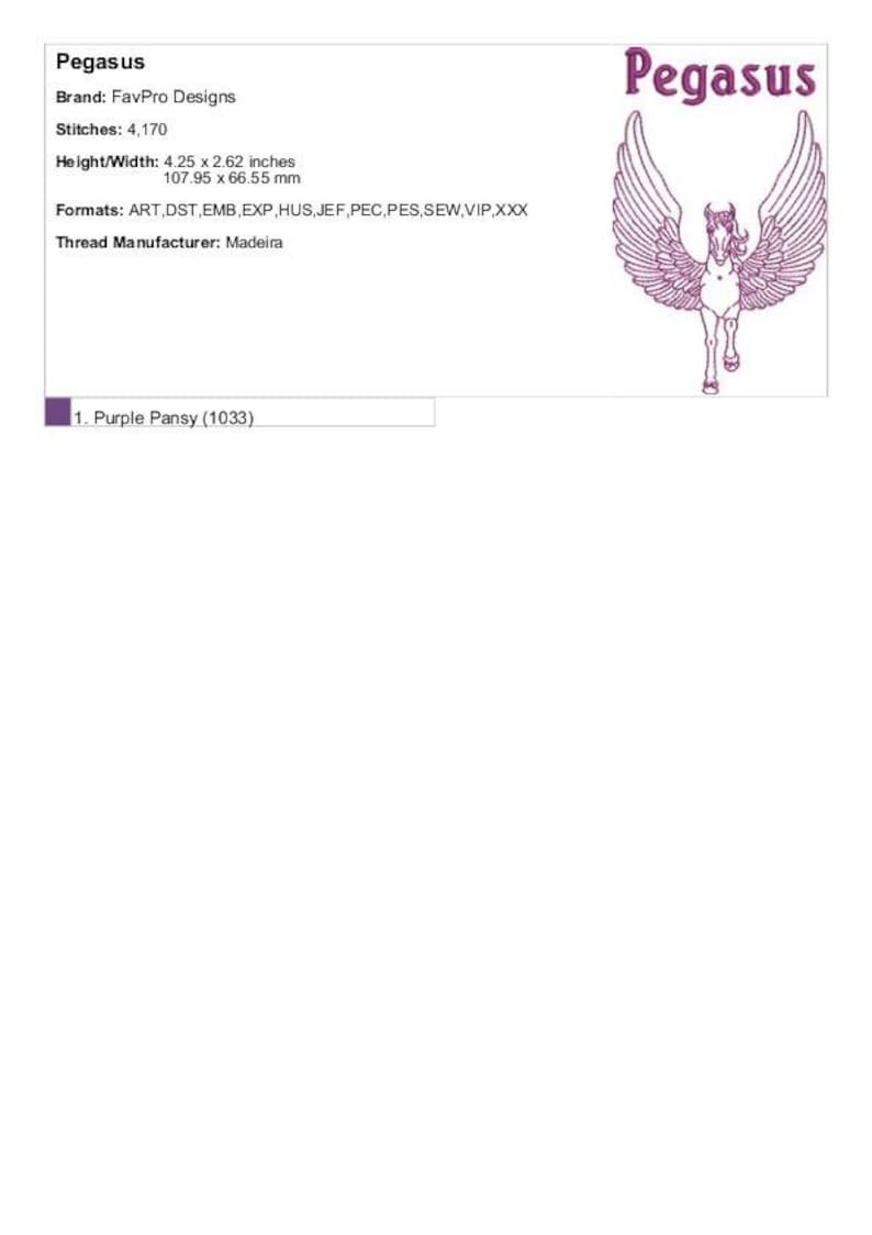 Pegasus - Machine Embroidery Design - Etsy