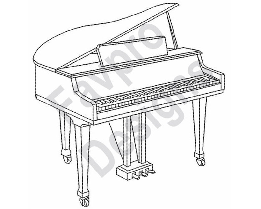 Piano Outline - Machine Embroidery Design - Etsy