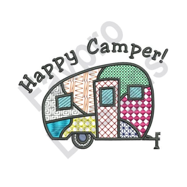 Happy Camper Embroidery Design - Etsy
