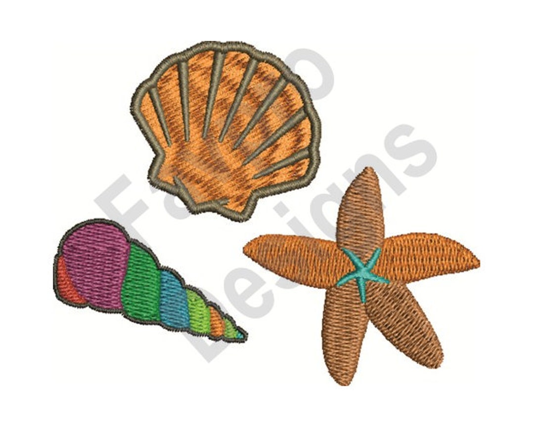 Three Shells - Machine Embroidery Design - Etsy