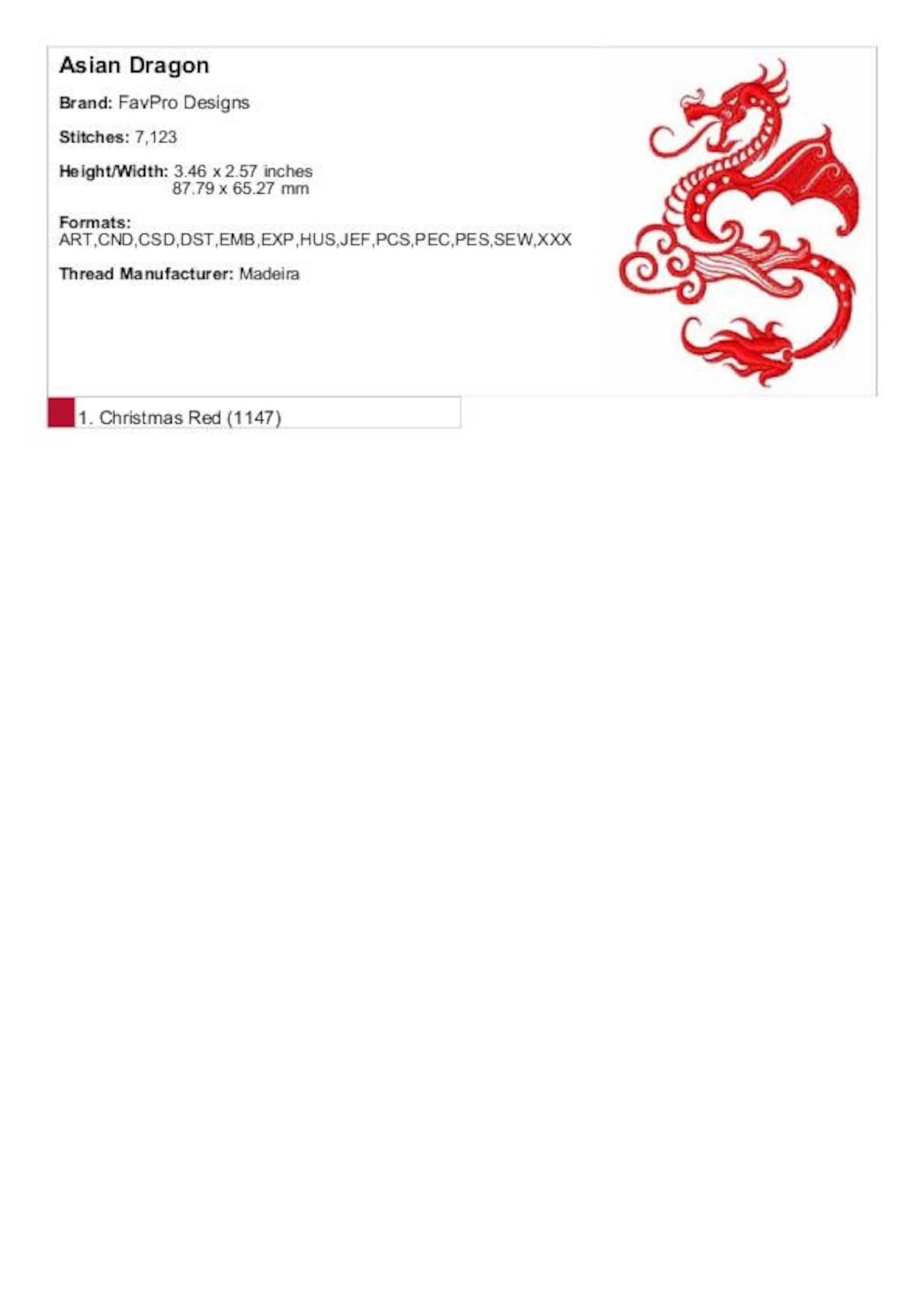 Asian Dragon - Machine Embroidery Design - Etsy