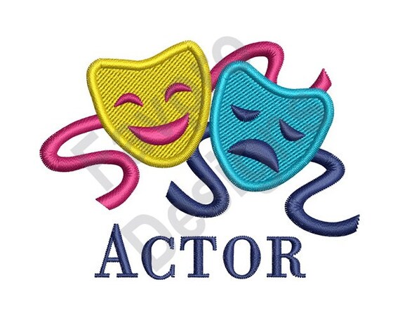 Comedy Tragedy Masks Machine Embroidery Design | Etsy