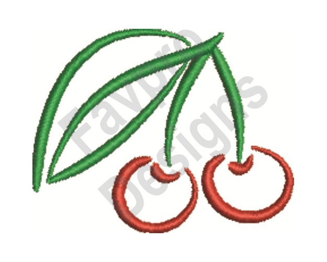 Cherry Outline Machine Embroidery Design | Etsy