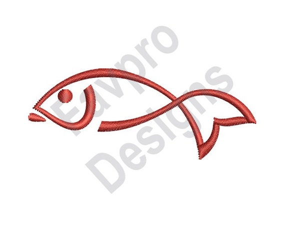 Fish Outline Machine Embroidery Design - Etsy