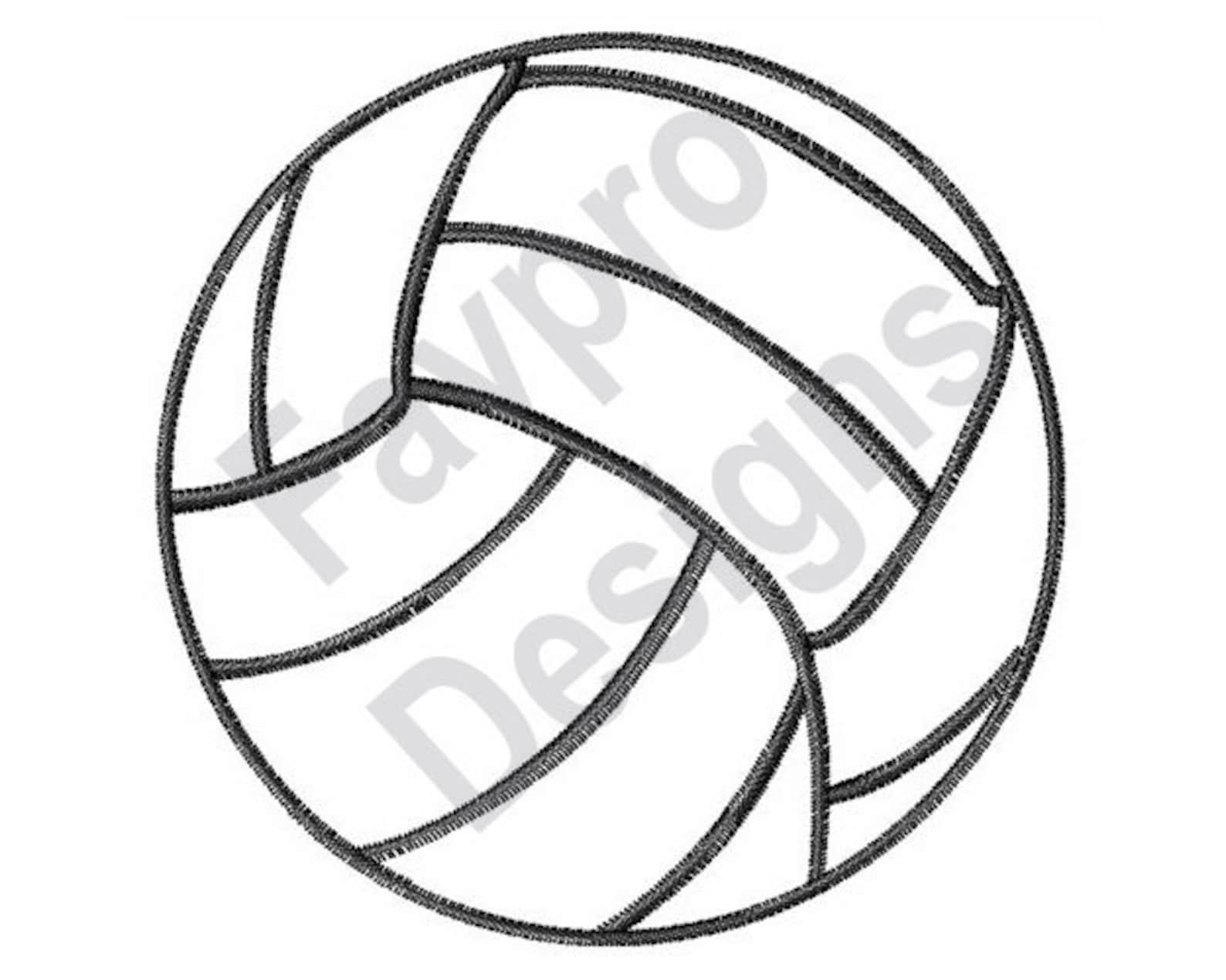 Volleyball Outline - Machine Embroidery Design - Etsy