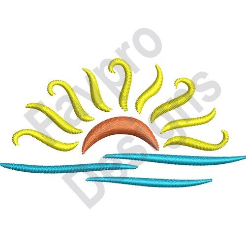 Sunrise Ocean Machine Embroidery Design - Etsy