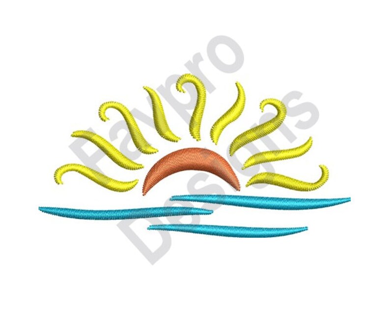 Sunrise Machine Embroidery Design - Etsy