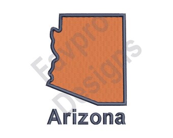 Arizona State Map Machine Embroidery Design Saguaro Cactus - Etsy