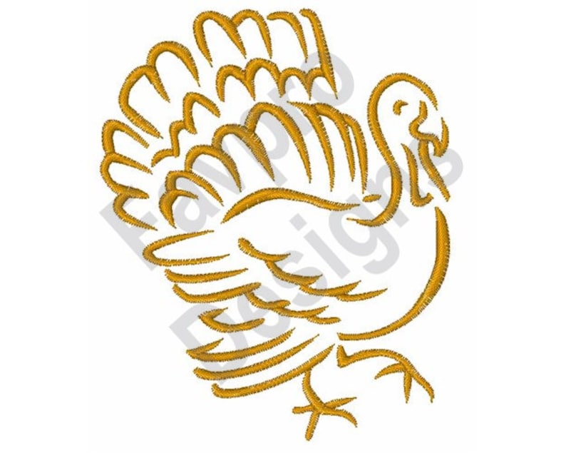 Turkey Outline Machine Embroidery Design - Etsy