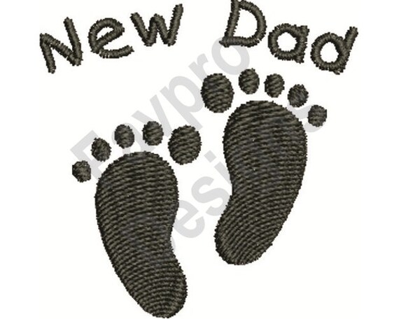 New Dad Footprints Machine Embroidery Design | Etsy