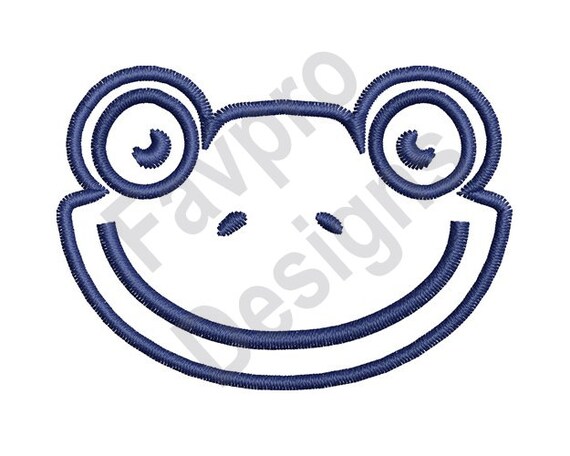 Frog Face Outline Machine Embroidery Design - Etsy