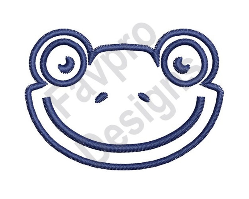 Frog Face Outline Machine Embroidery Design - Etsy