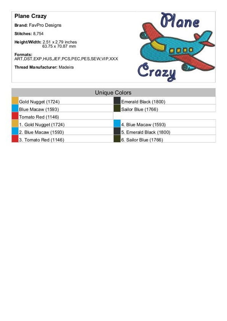 Plane Crazy - Machine Embroidery Design - Etsy