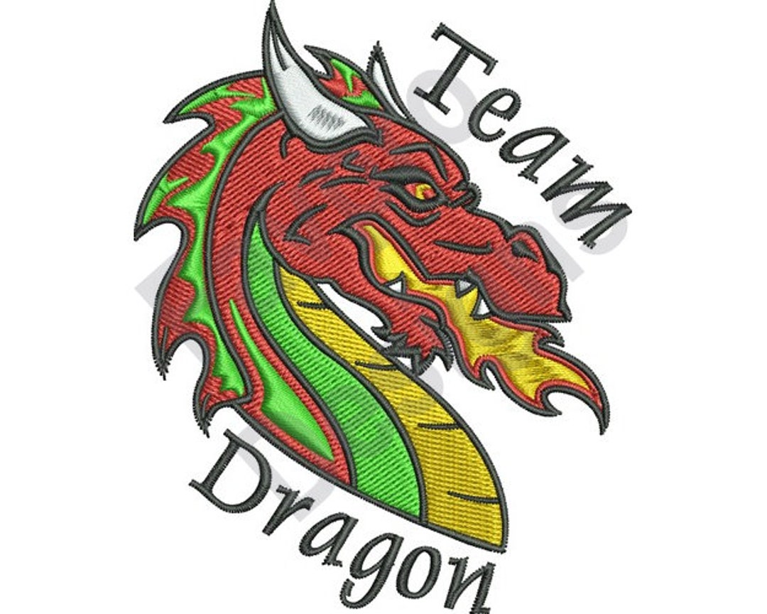 Team Dragon - Machine Embroidery Design - Etsy