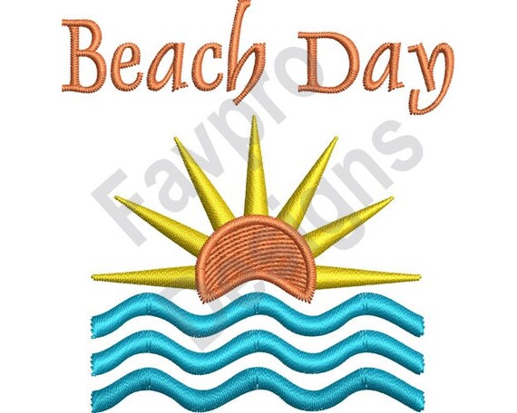 Beach Day Machine Embroidery Design | Etsy