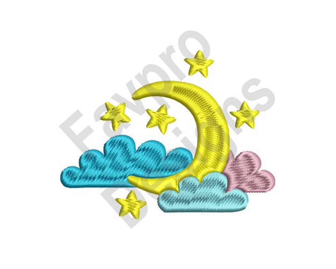 Moon Scene - Machine Embroidery Design - Etsy