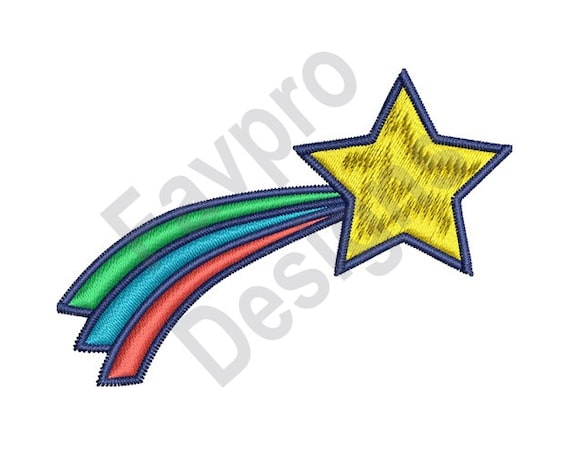 Shooting Star Machine Embroidery Design | Etsy