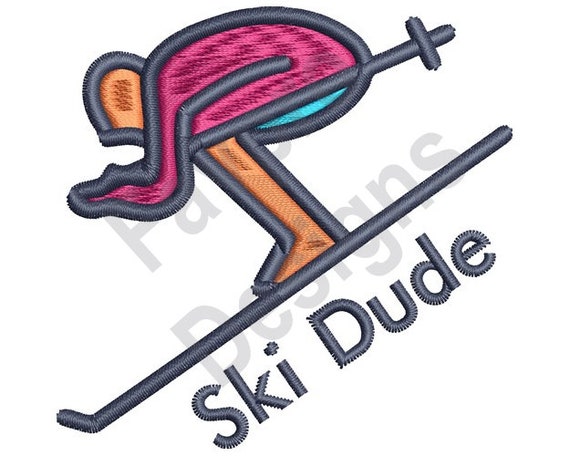 Ski Dude Machine Embroidery Design | Etsy