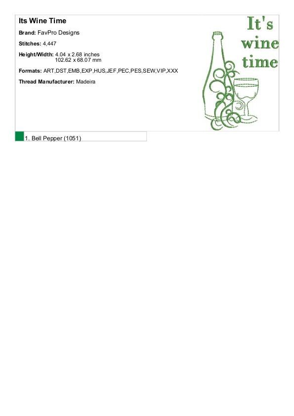 Its Wine Time - Machine Embroidery Design - Etsy