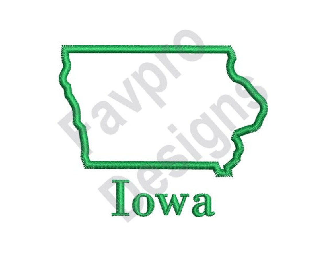 Iowa Outline Machine Embroidery Design - Etsy