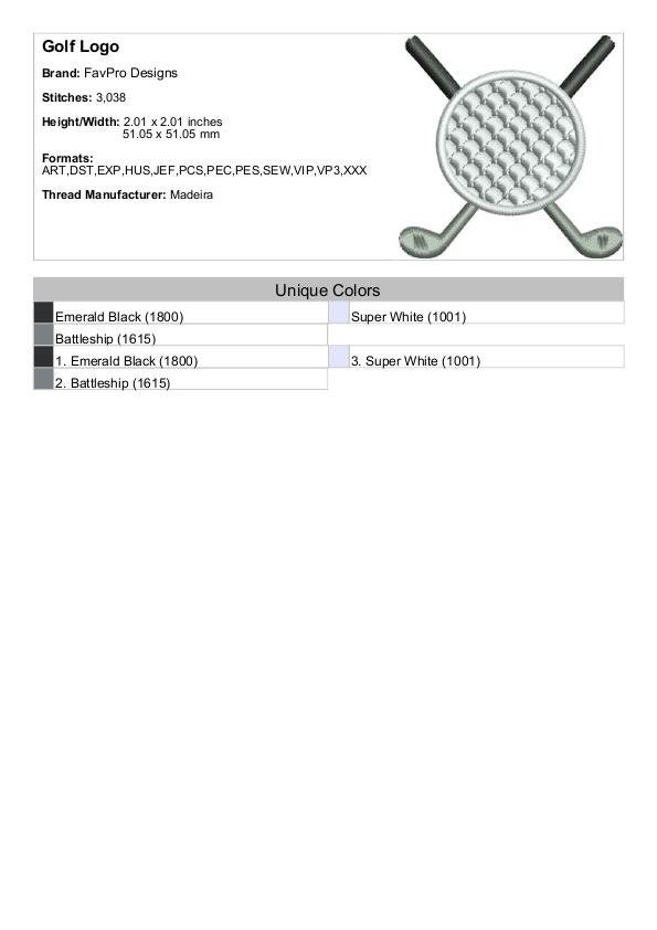 Golf Logo Machine Embroidery Design - Etsy