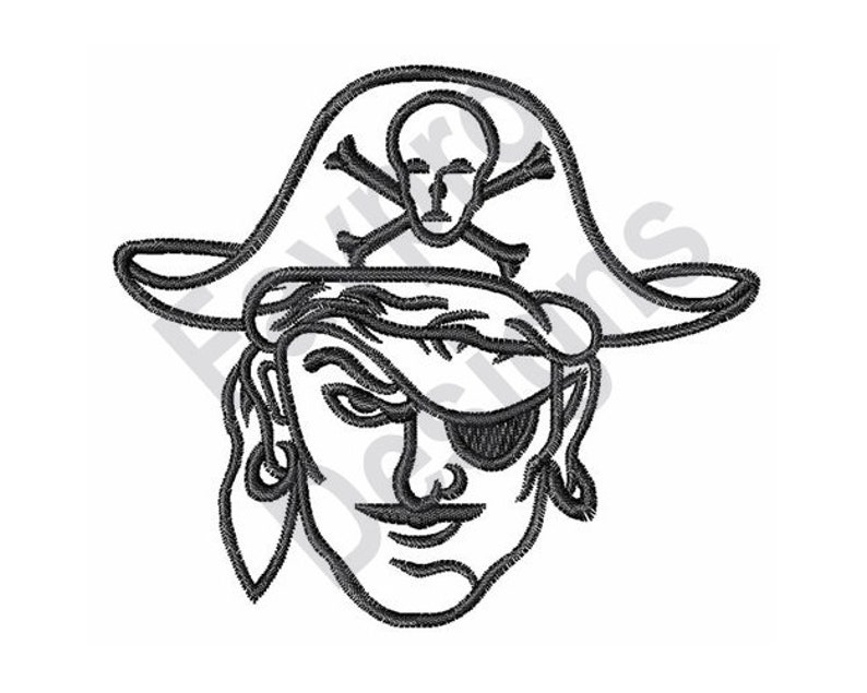 Pirate Head Machine Embroidery Design | Etsy