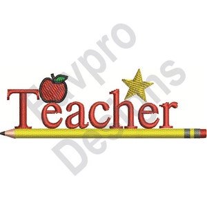 Teacher - Machine Embroidery Design - Etsy