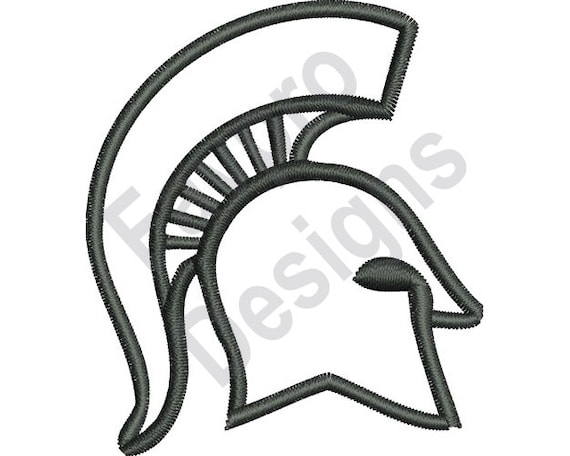 Spartan Head Outline Machine Embroidery Design | Etsy