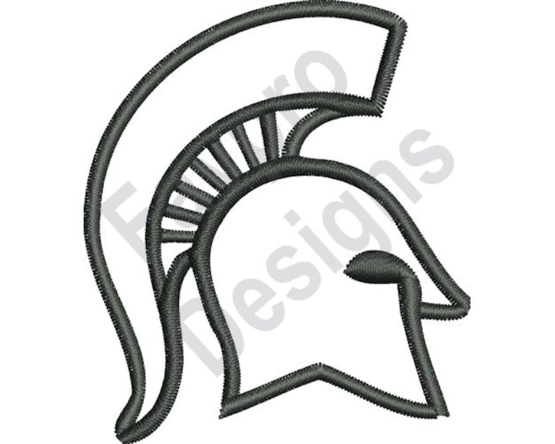 Spartan Head Outline - Machine Embroidery Design - Etsy