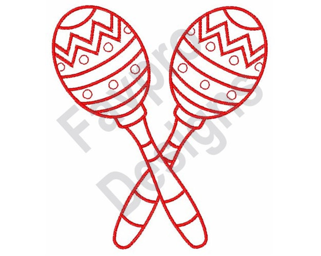 Maracas Outline - Machine Embroidery Design - Etsy