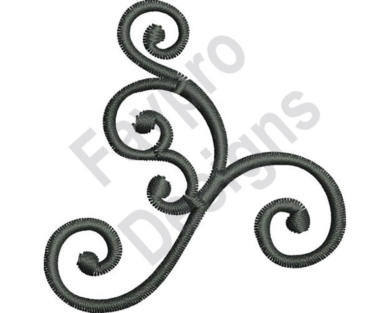 Scroll Flourish Machine Embroidery Design - Etsy