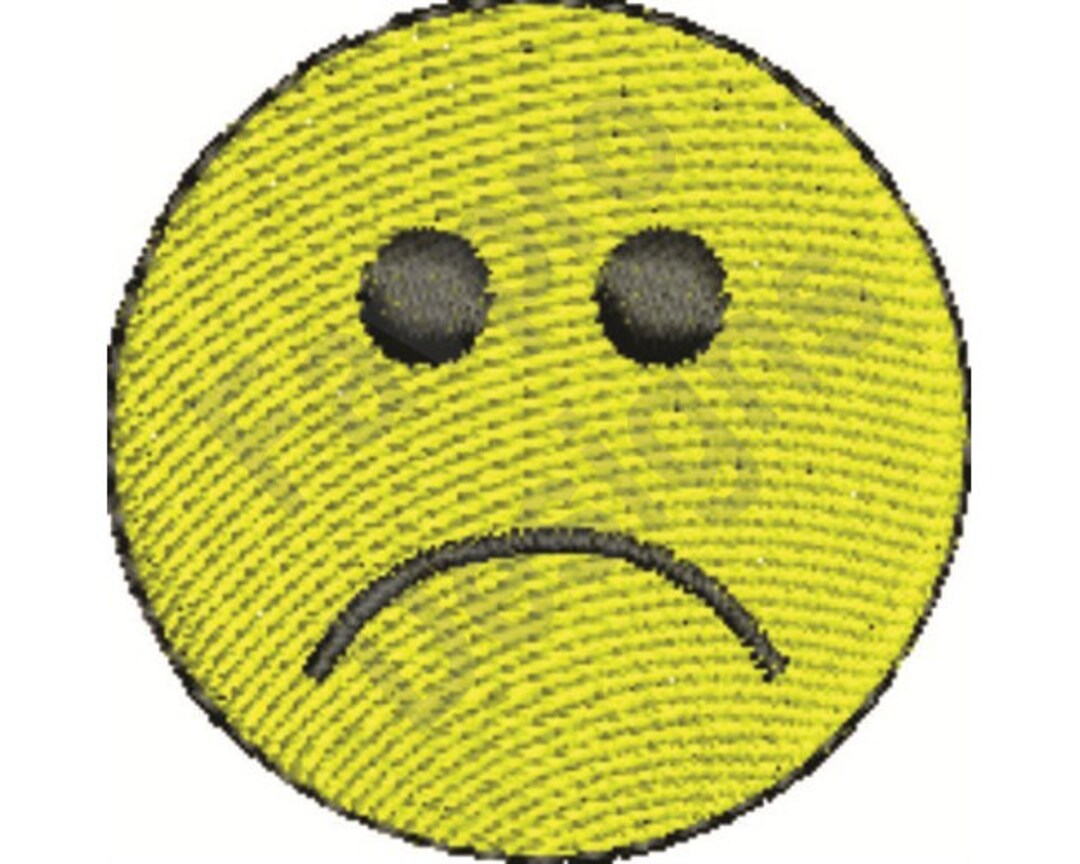 Sad Face - Machine Embroidery Design - Etsy