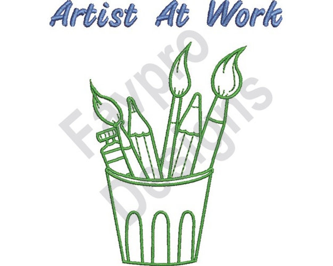 Artist at Work - Machine Embroidery Design - Etsy