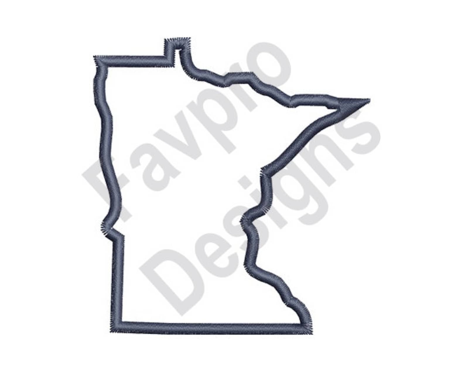 Minnesota Outline Machine Embroidery Design - Etsy