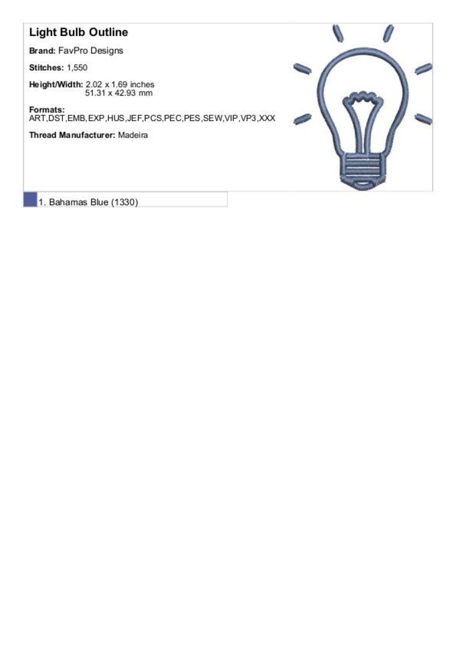 Light Bulb Outline - Machine Embroidery Design - Etsy