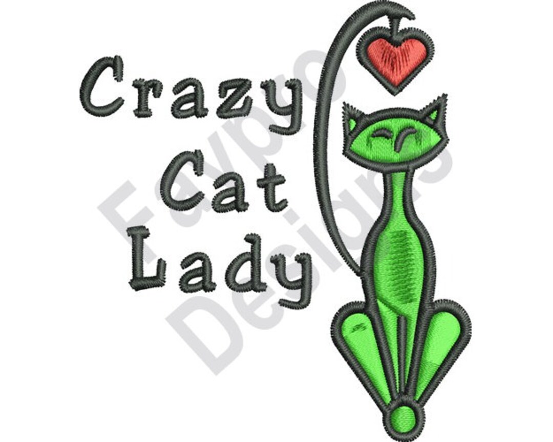Crazy Cat Lady - Machine Embroidery Design - Etsy
