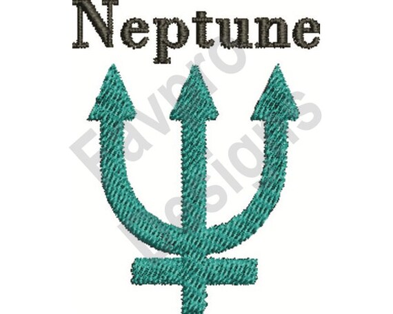 Planet Neptune Symbol Machine Embroidery Design | Etsy