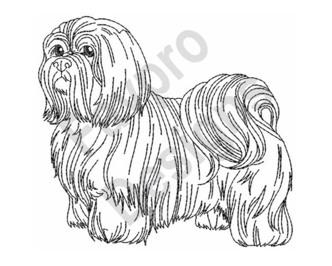 Lhasa Apso - Machine Embroidery Design - Etsy