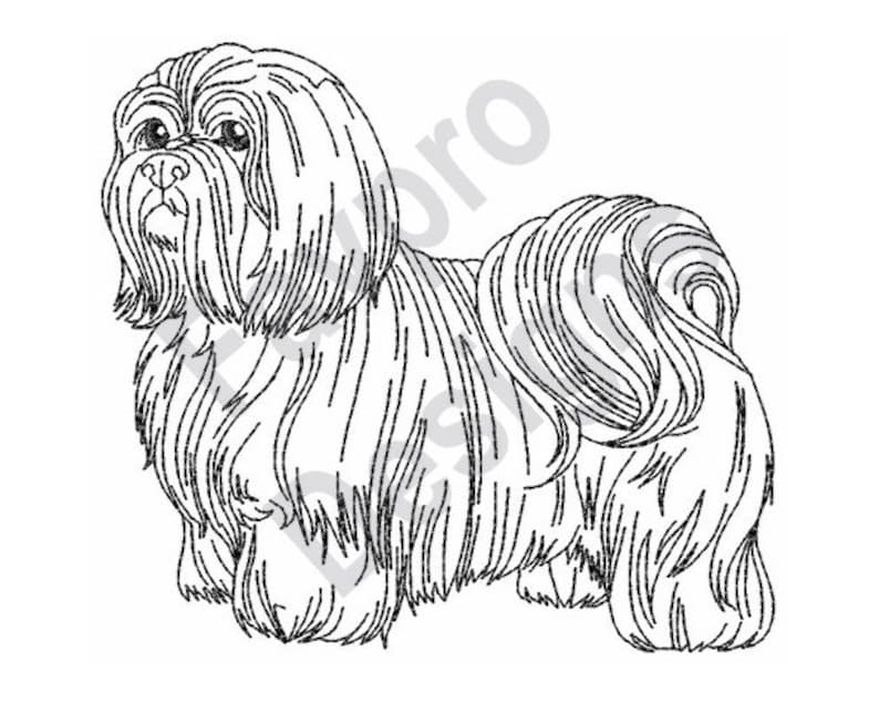 Lhasa Apso - Machine Embroidery Design - Etsy Australia