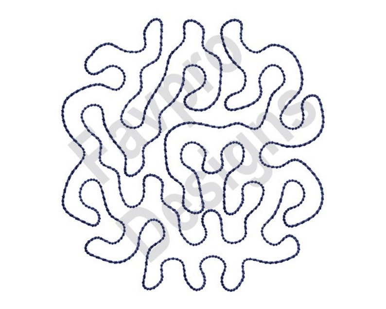 Stipple Outline Machine Embroidery Design - Etsy