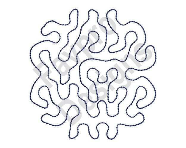Stipple Outline Machine Embroidery Design - Etsy