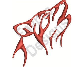 Howling Wolf Machine Embroidery Design - Etsy