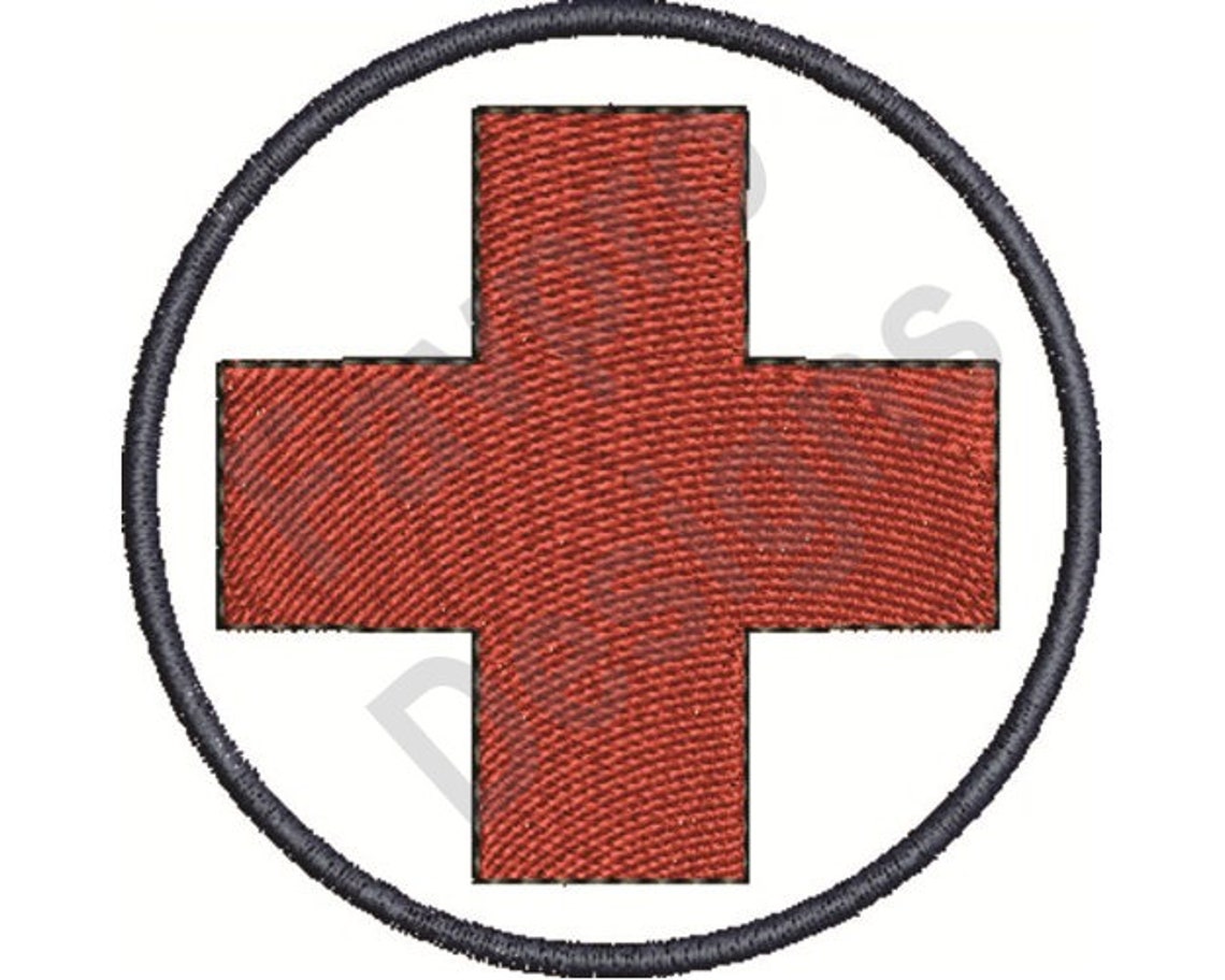 Red Cross Circle - Machine Embroidery Design - Etsy