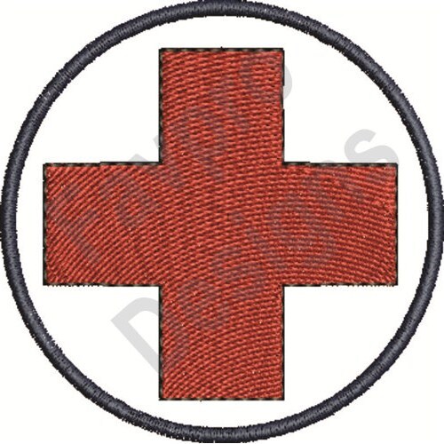 Red Cross Circle Machine Embroidery Design - Etsy