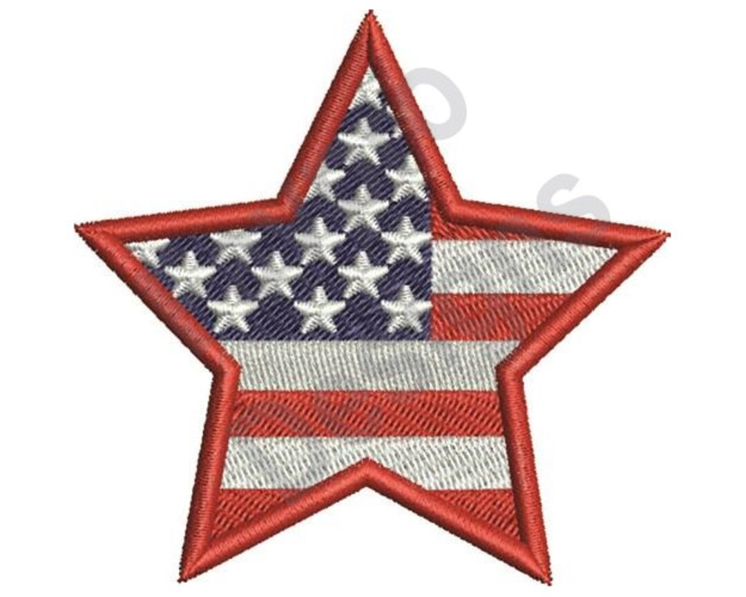 American Star - Machine Embroidery Design - Etsy