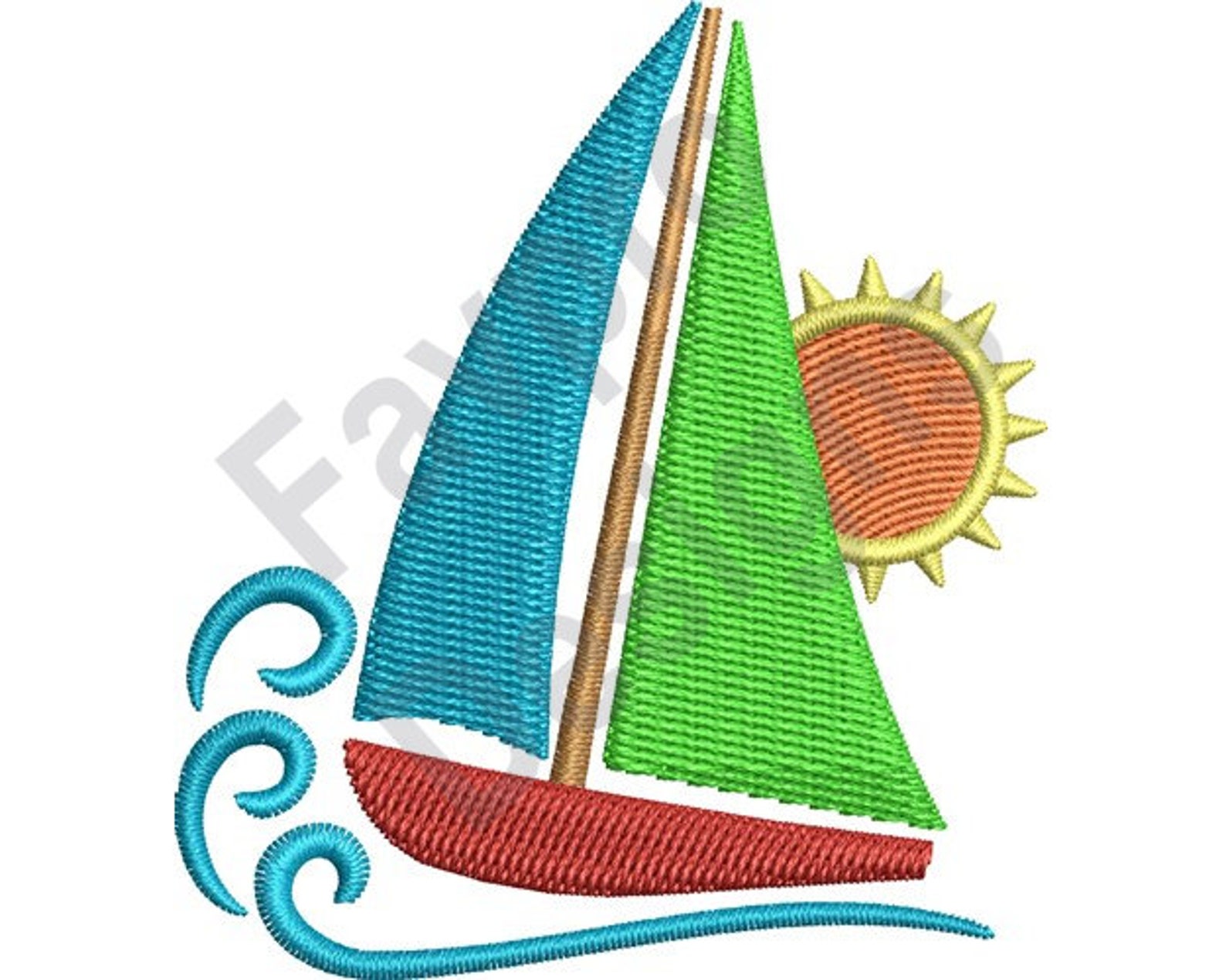 Sailboat - Machine Embroidery Design - Etsy