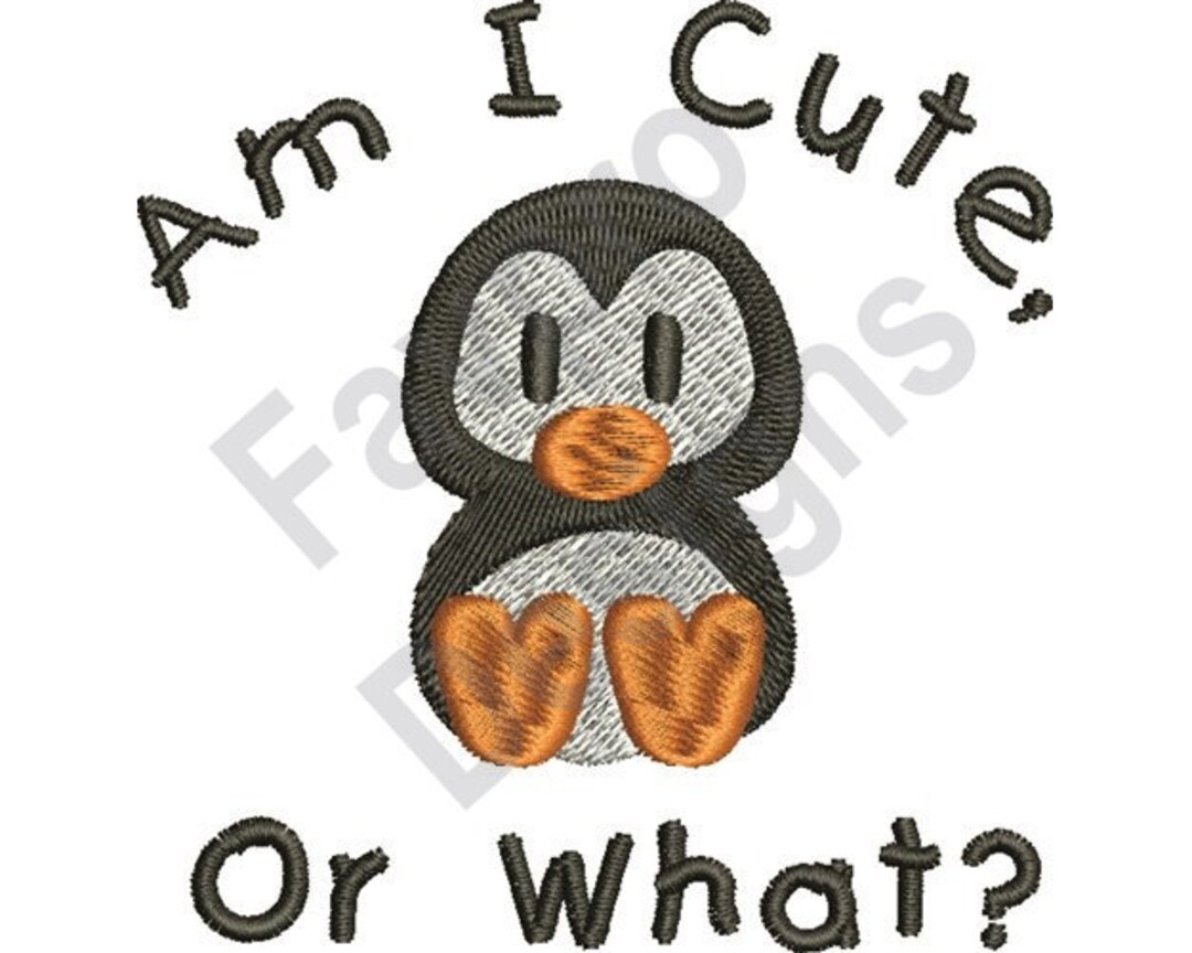 Cute Penguin Machine Embroidery Design (digital Download) - Etsy