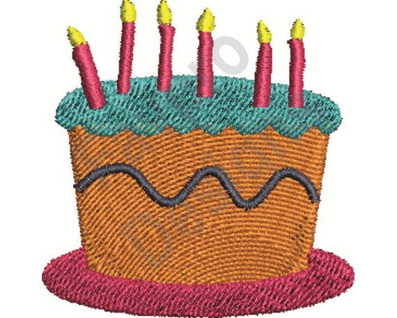 Birthday Cake Machine Embroidery Design | Etsy