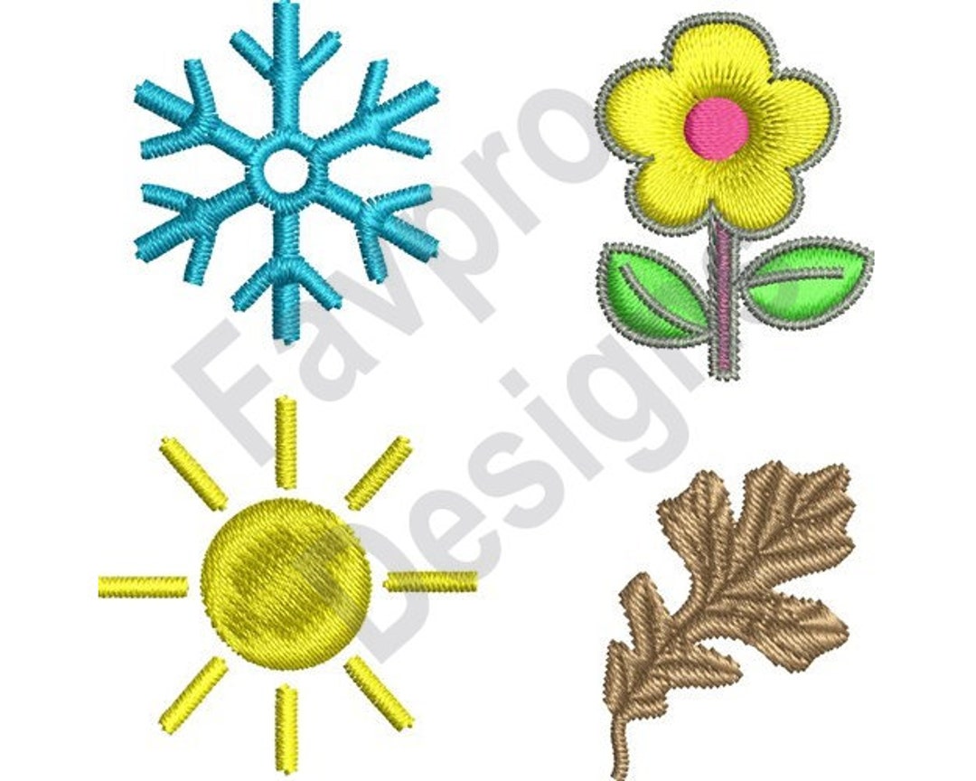 Four Seasons - Machine Embroidery Design - Etsy