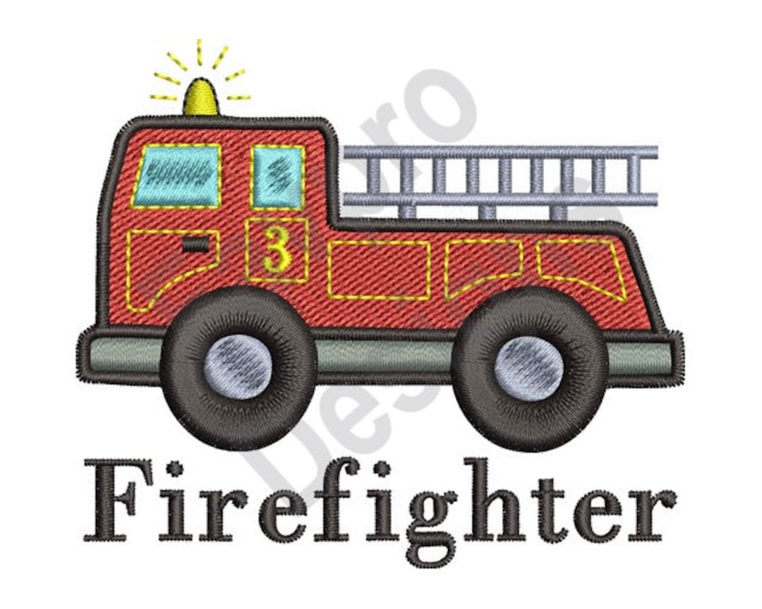 Fire Truck - Machine Embroidery Design - Etsy